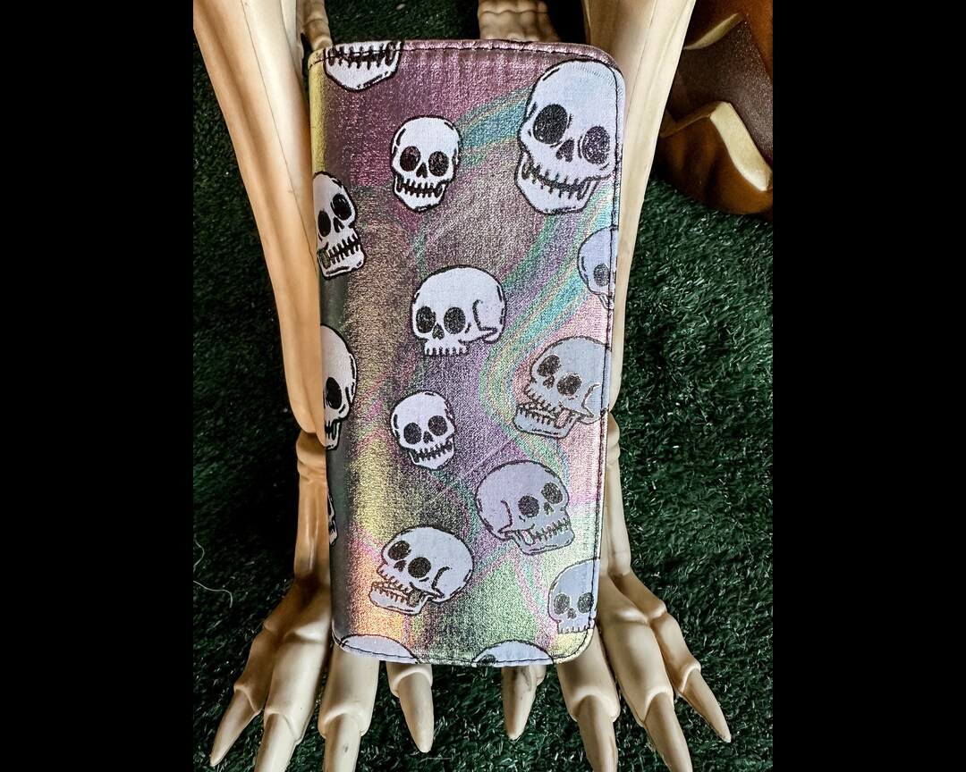 Holographic Skulls Clutch Wallet, for Men, for Women, Leather Wallet ...