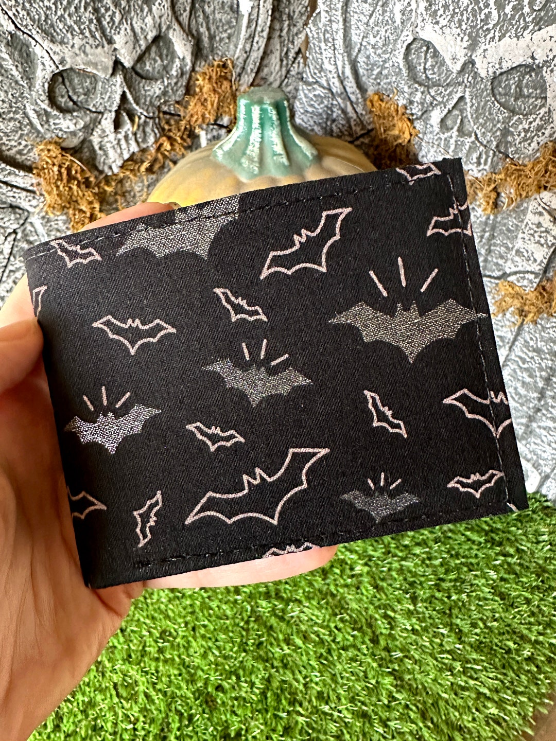 Silver and Pink Bats Bifold Wallet for Men for Women - Etsy