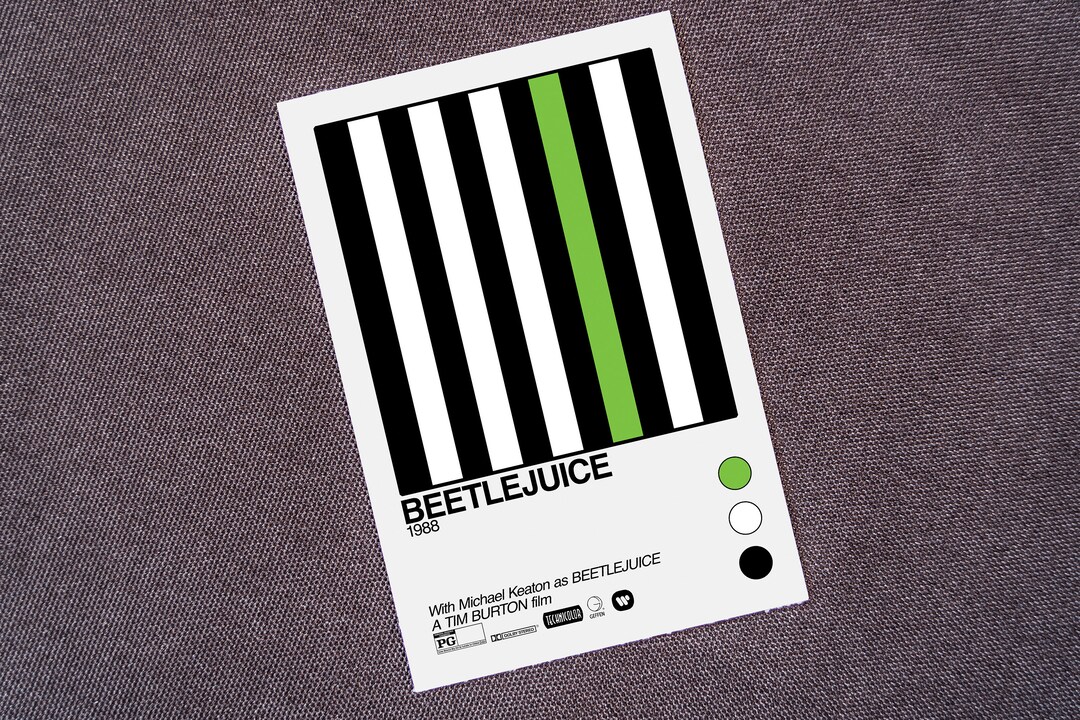 Beetlejuice Horror Poster Sticker for Laptop, Hydroflask, Car, Book ...