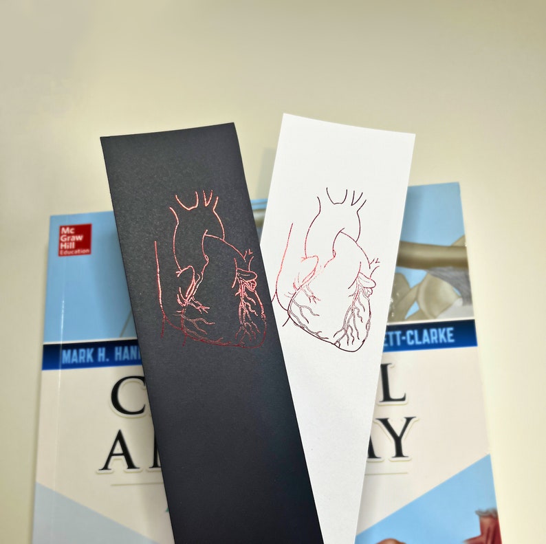 Anatomical Heart Foil Bookmark Unique Medical Student Gift, Intricate ...