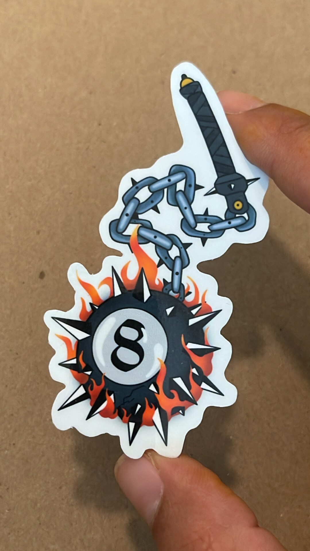 Flaming 8 | Weather Resistant -water Bottle Decal -8 Ball Sticker ...
