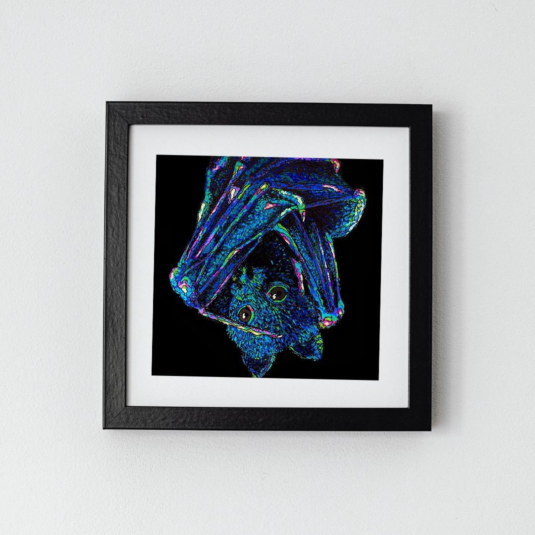 Hanging Bat - Wall Art, Bat Wall Art, Bat Print, Bat Illustration, Art ...