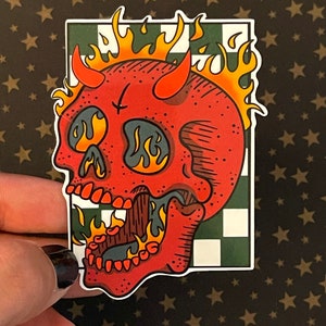 Demoncore | Weather Resistant -water Bottle Decal -skull Sticker ...