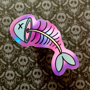 Dead Fish Weather Resistant water Bottle Decal vinyl Sticker laptop ...