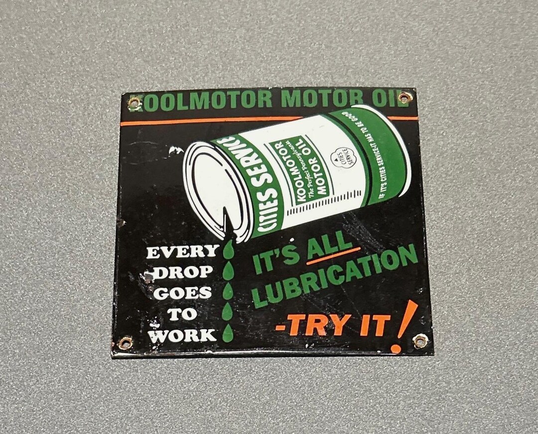 VINTAGE KOOLMOTOR Porcelain Sign Car Oil Gas Truck Motorcycle - Etsy