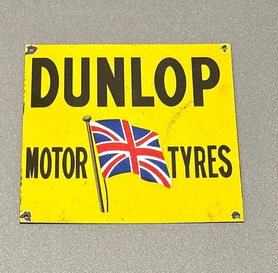 VINTAGE DUNLOP 12” PORCELAIN Sign - Etsy
