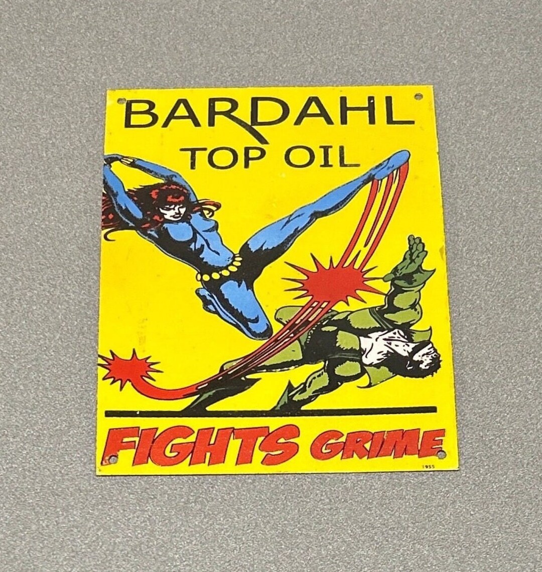 VINTAGE 12” BARDAHL CAT Women Porcelain Sign Car Oil Gas Truck - Etsy