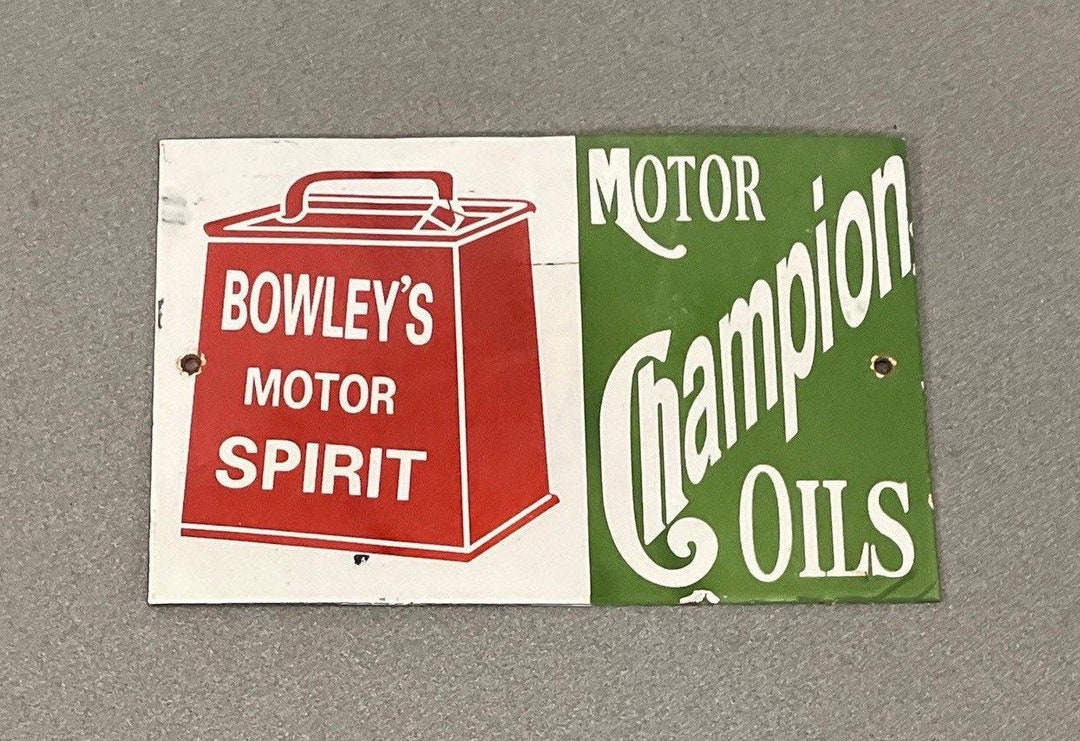 VINTAGE BOWLEYS 12” Porcelain Sign Car Oil Gas Truck - Etsy