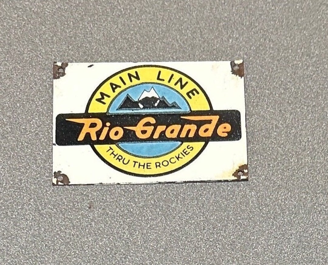 VINTAGE RIO GRADE Railroad Train Sign Car Oil Porcelain Sign - Etsy