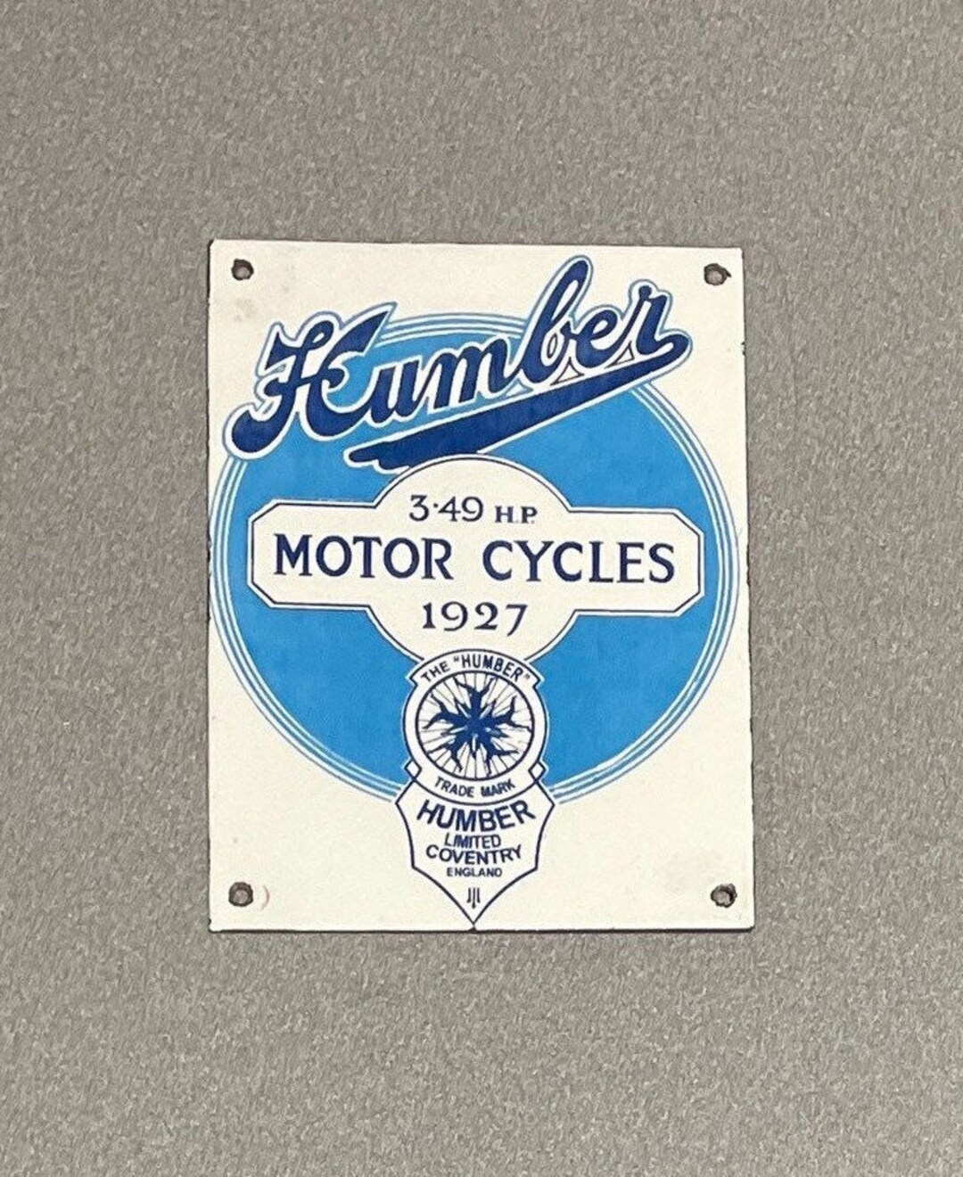 VINTAGE HUMBER Car Oil Porcelain Sign - Etsy