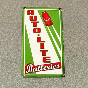 VINTAGE 12” AUTOLITE BATTERIES Porcelain Sign Car Oil Gas Truck - Etsy