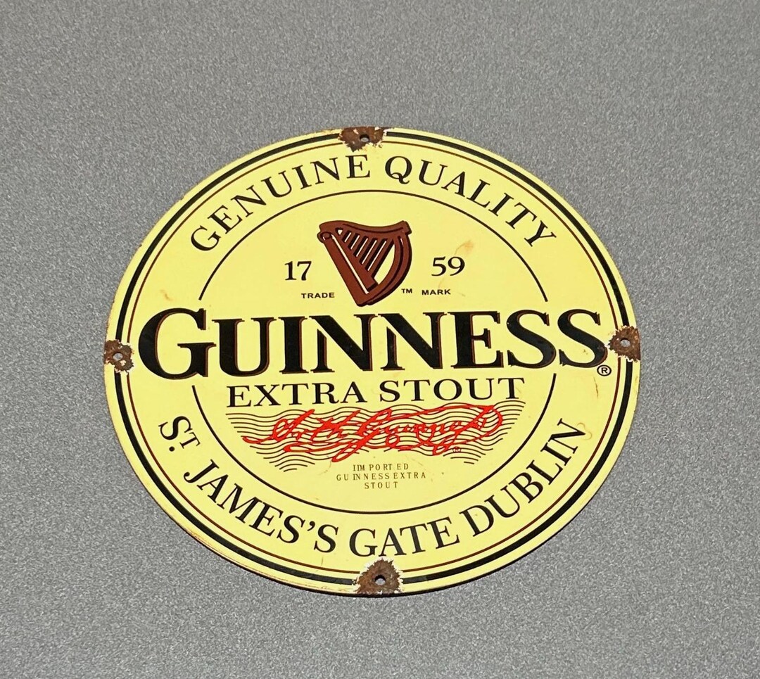 VINTAGE 12” GUINNESS BEER Porcelain Sign Car Oil Gas Truck - Etsy