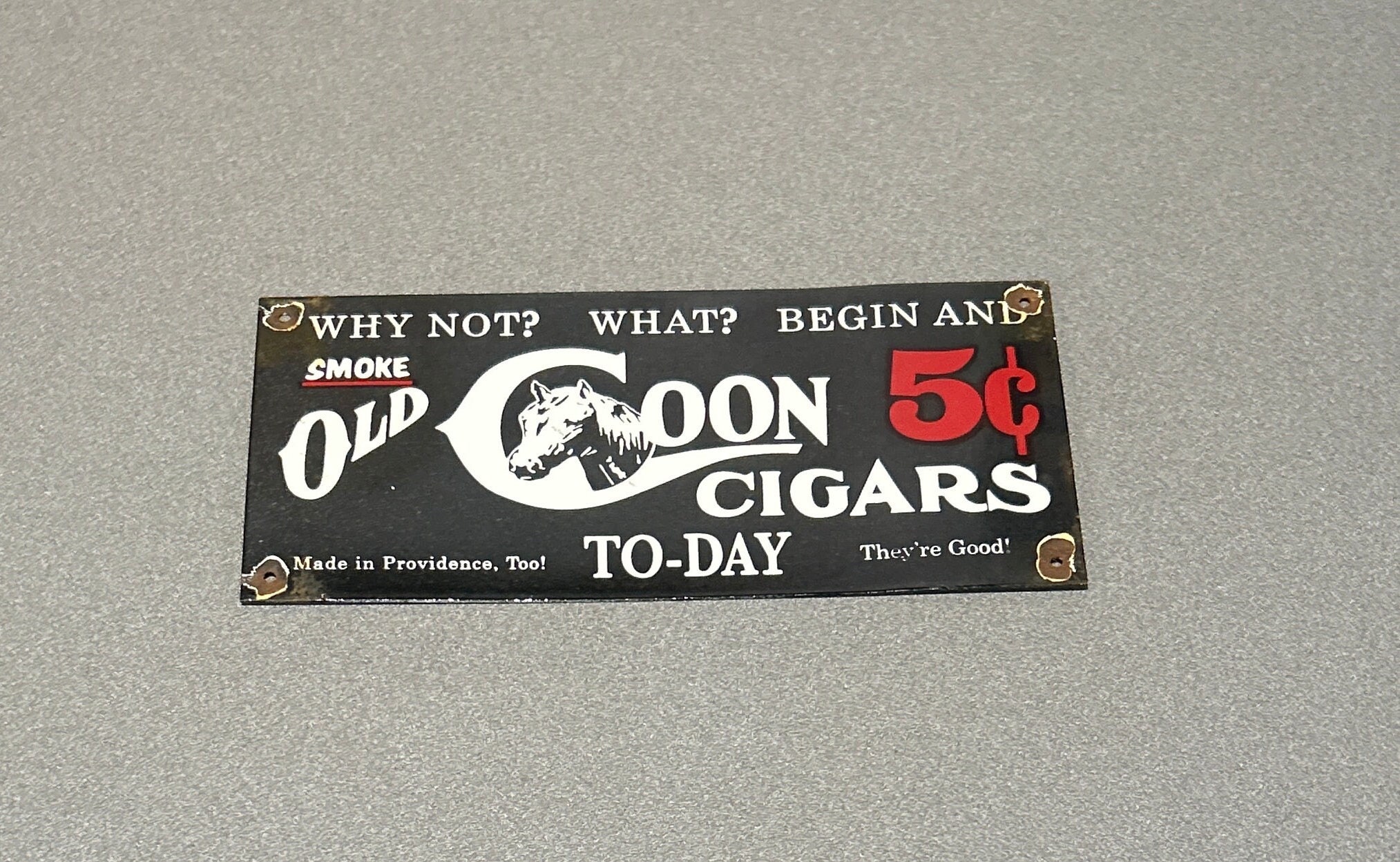 VINTAGE 14 OLD COON Cigars Tobacco Horse Porcelain Sign Car - Etsy