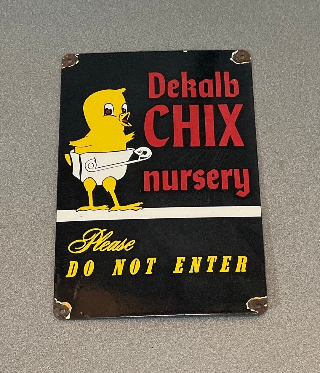 VINTAGE 12” DEKALB CHICKEN Porcelain Sign Car Oil Gas Truck - Etsy