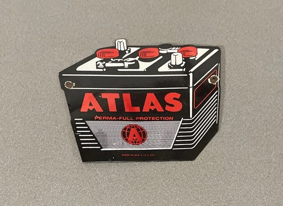 VINTAGE ATLAS BATTERIES Porcelain Sign - Etsy