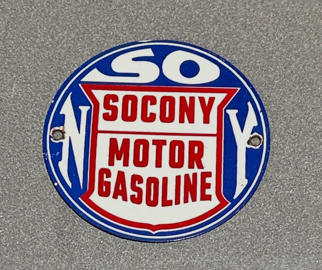 VINTAGE SOCONY Porcelain Sign Car Motorcycle Truck Gas Oil - Etsy