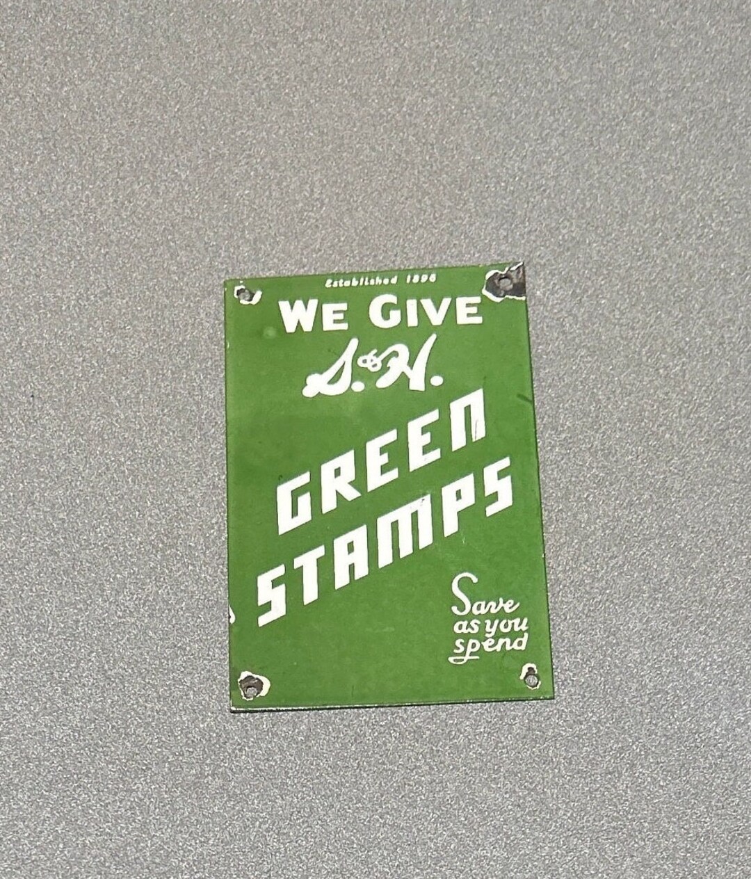 VINTAGE SH GREEN Stamps Door Palm Push Porcelain Sign Car Oil - Etsy