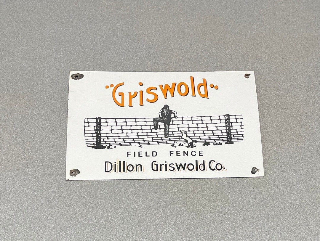 VINTAGE 12” GRISWOLD FENCE Porcelain Sign Car Oil Gas Truck - Etsy