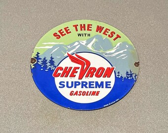Chevron Oil Sign - Etsy