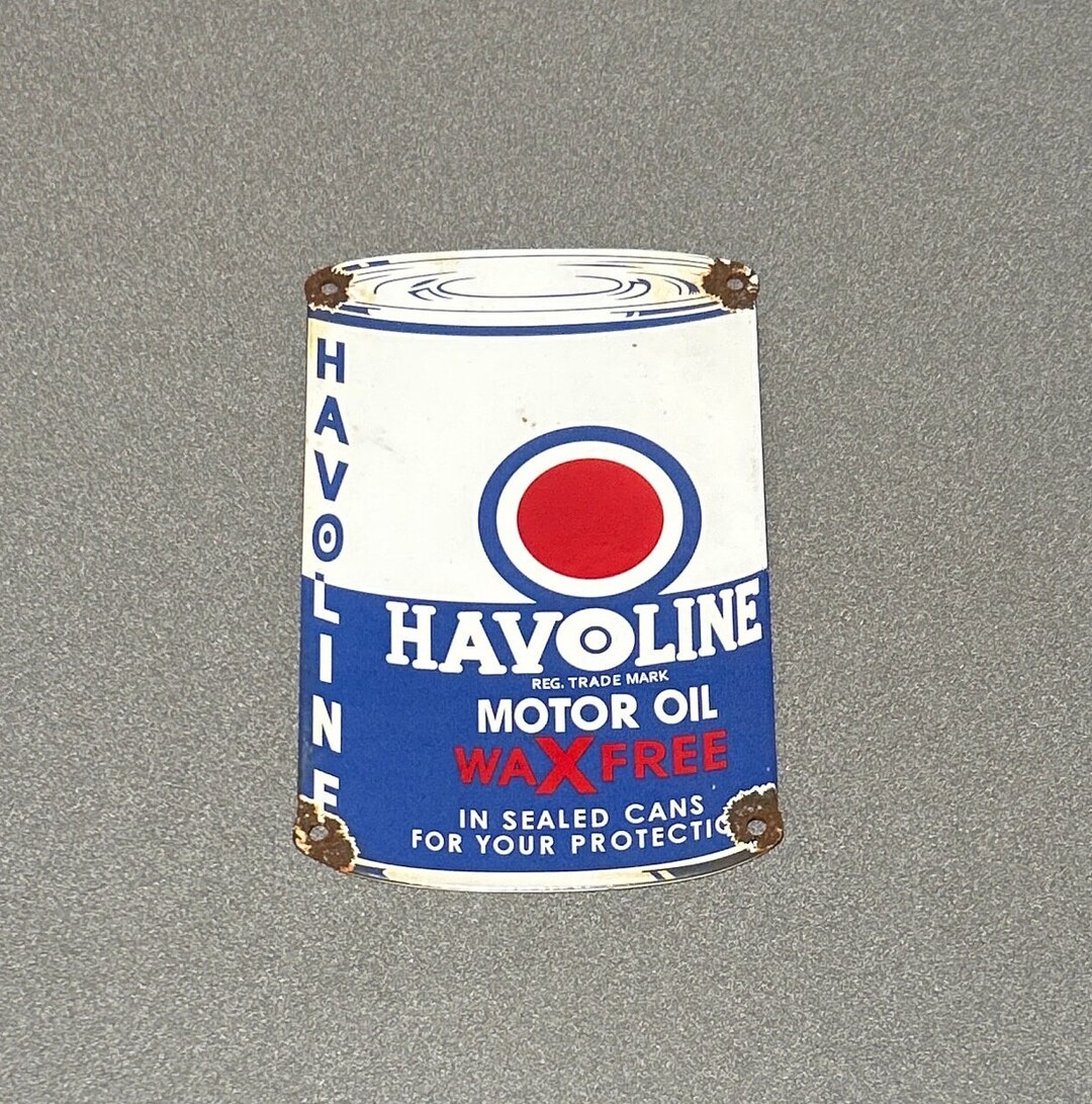 VINTAGE HAVOLINE OIL Can Porcelain Sign - Etsy