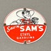 VINTAGE DOMED 12” SAMS Convex Sign Porcelain Gas Badge Gas Oil ...