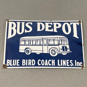 VINTAGE BLUE BIRD Bus Porcelain Sign Car Oil Gas Truck - Etsy