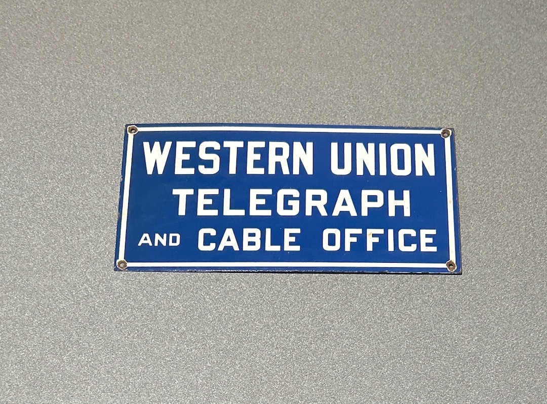 VINTAGE WESTERN UNION Porcelain Sign Car Oil Gas Truck - Etsy