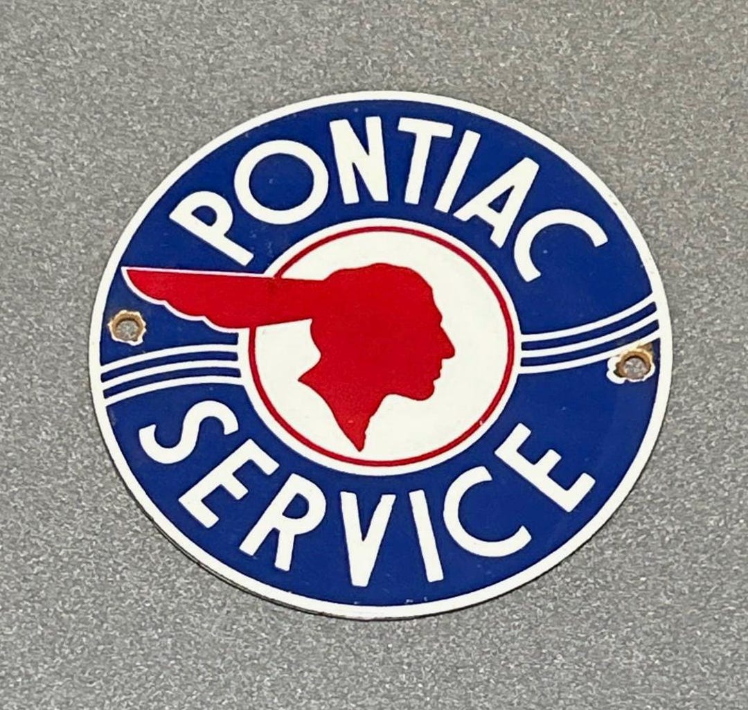 VINTAGE PONTIAC INDIAN Porcelain Sign Oil Car Motorcycle Truck Gas - Etsy