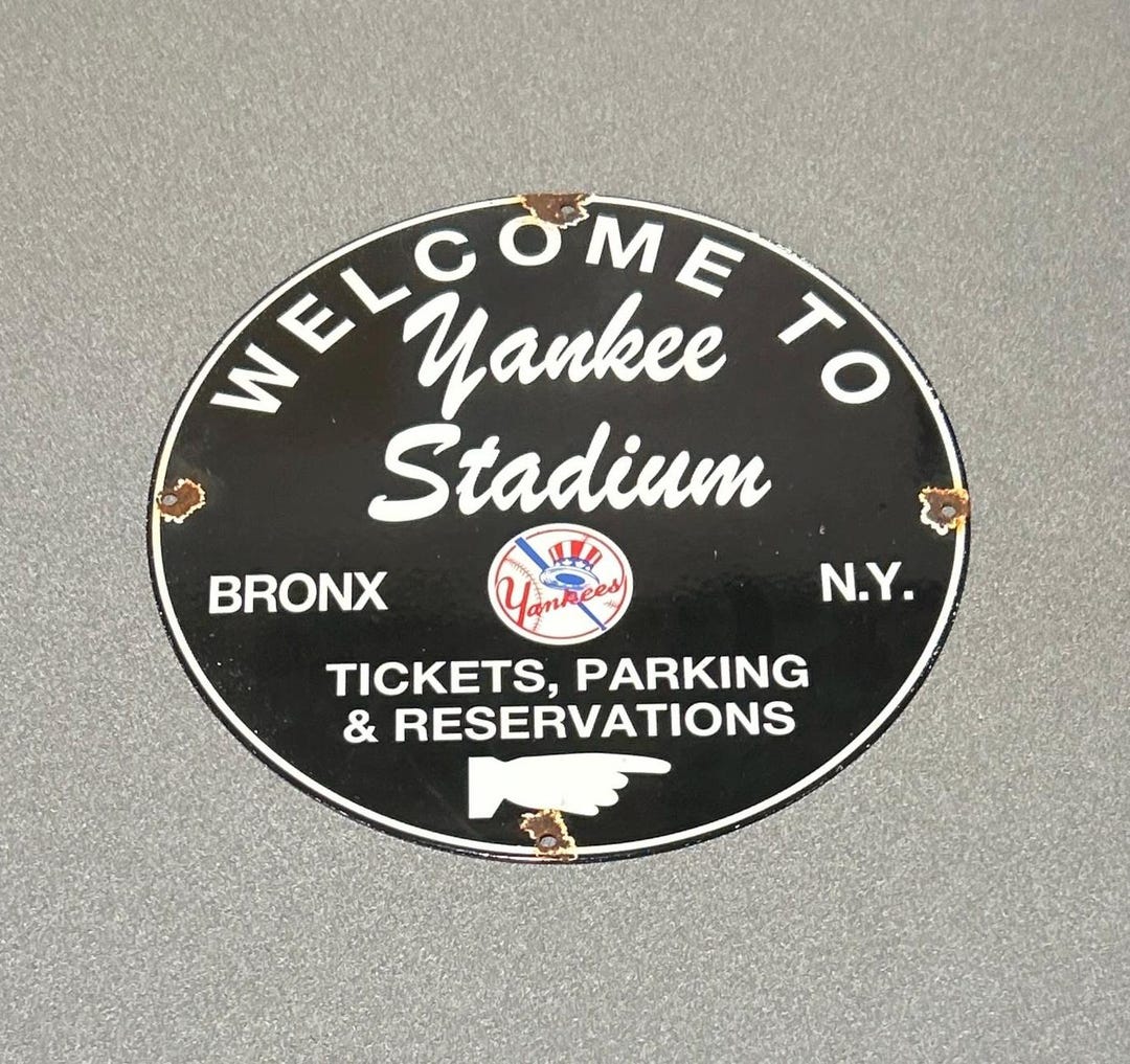 VINTAGE 12 YANKEES Stadium BASEBALL Porcelain Sign Car Oil Truck - Etsy