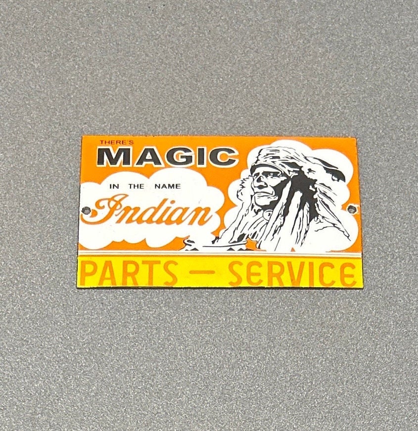 VINTAGE Rare MAGIC INDIAN Porcelain Sign Gas Oil - Etsy