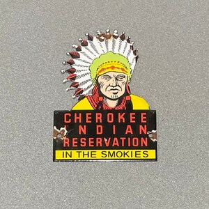 VINTAGE CHEROKEE INDIAN Reservation Porcelain Sign Car Oil Gas - Etsy