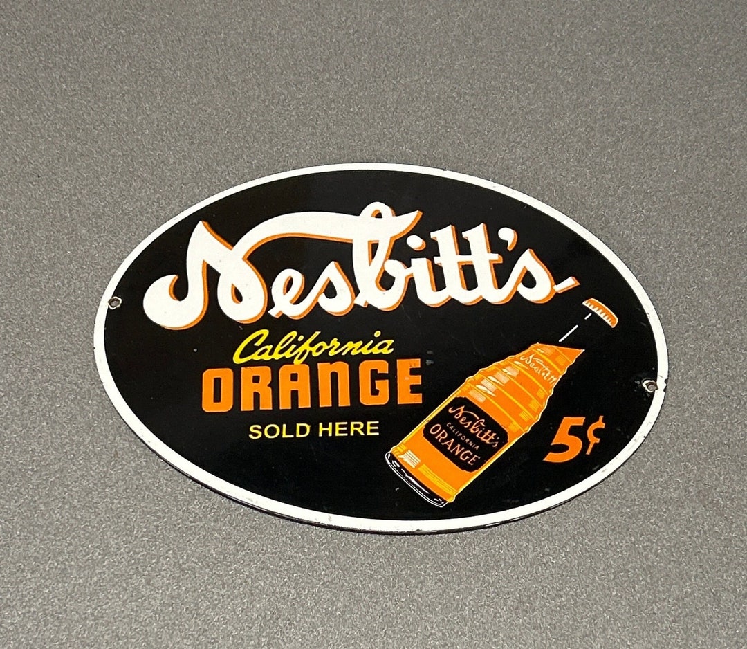 VINTAGE Rare 12” NESBITTS SODA Porcelain Sign Car Oil Gas Truck - Etsy