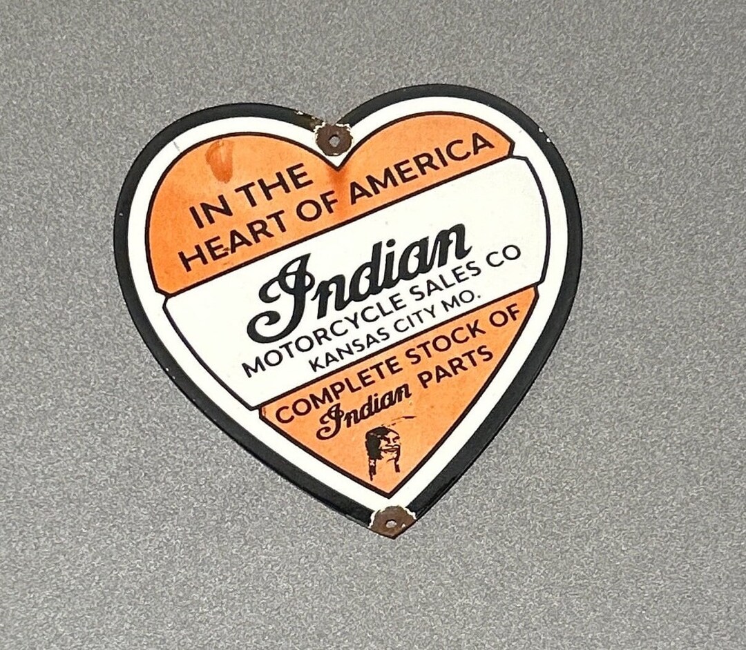 VINTAGE INDIAN MOTORCYCLE Porcelain Sign - Etsy