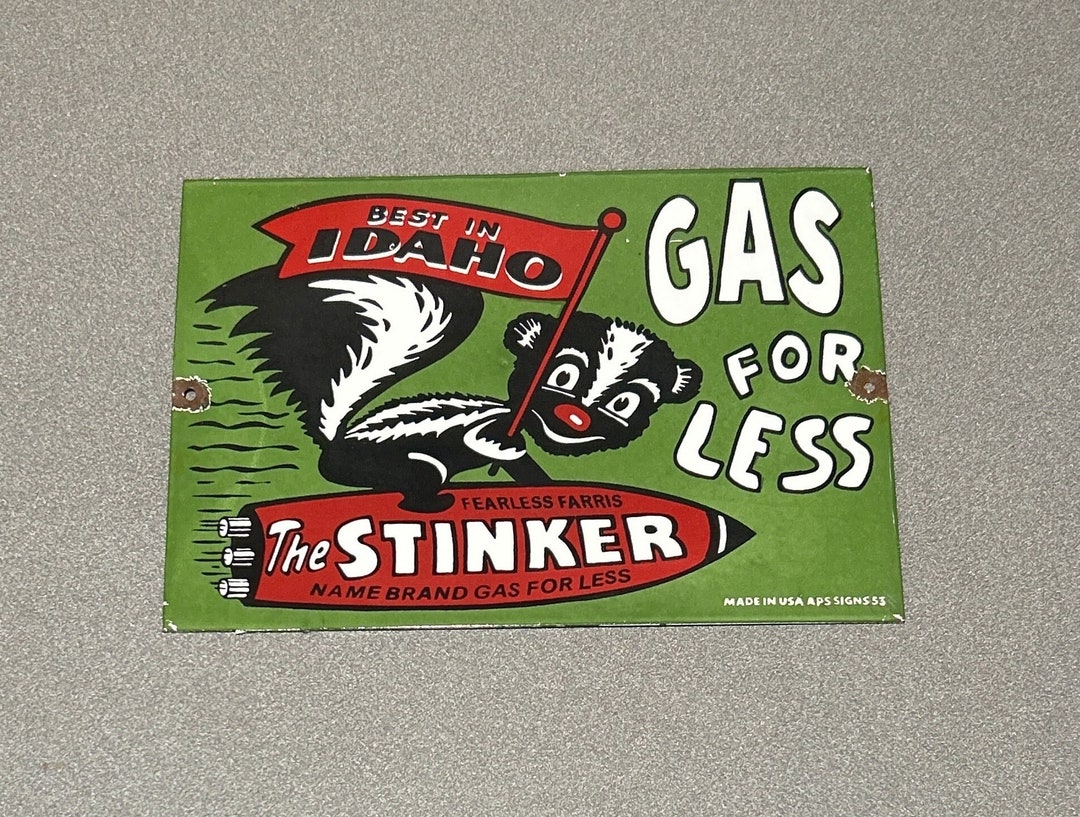 VINTAGE 12 STINKER SKUNK Porcelain Sign Car Oil Gas Truck - Etsy