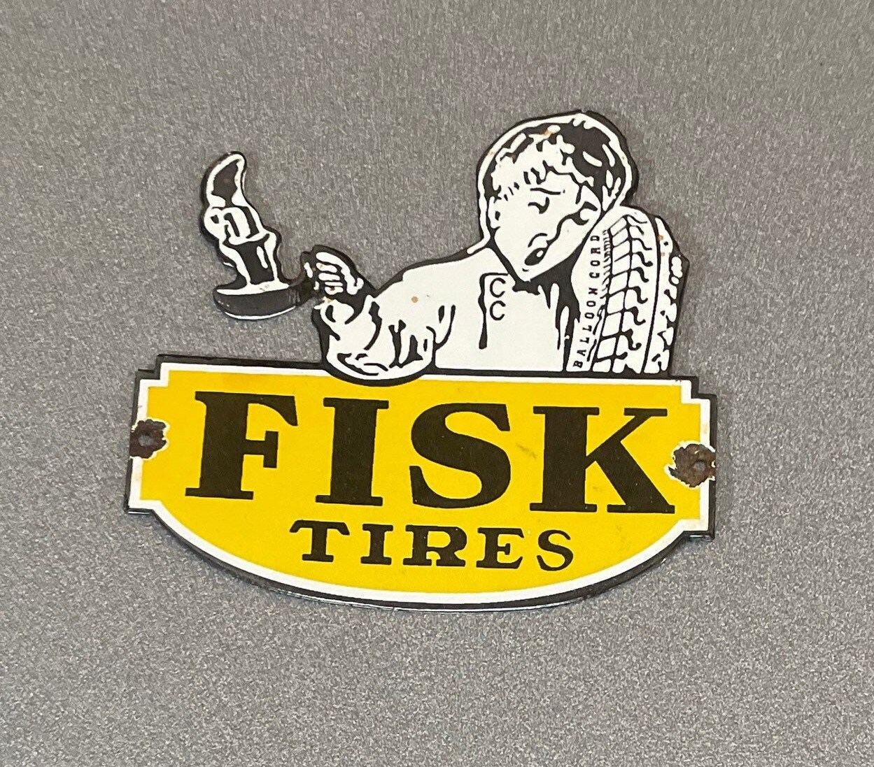 VINTAGE FISK TIRES Porcelain Sign Car Oil Gas Truck - Etsy