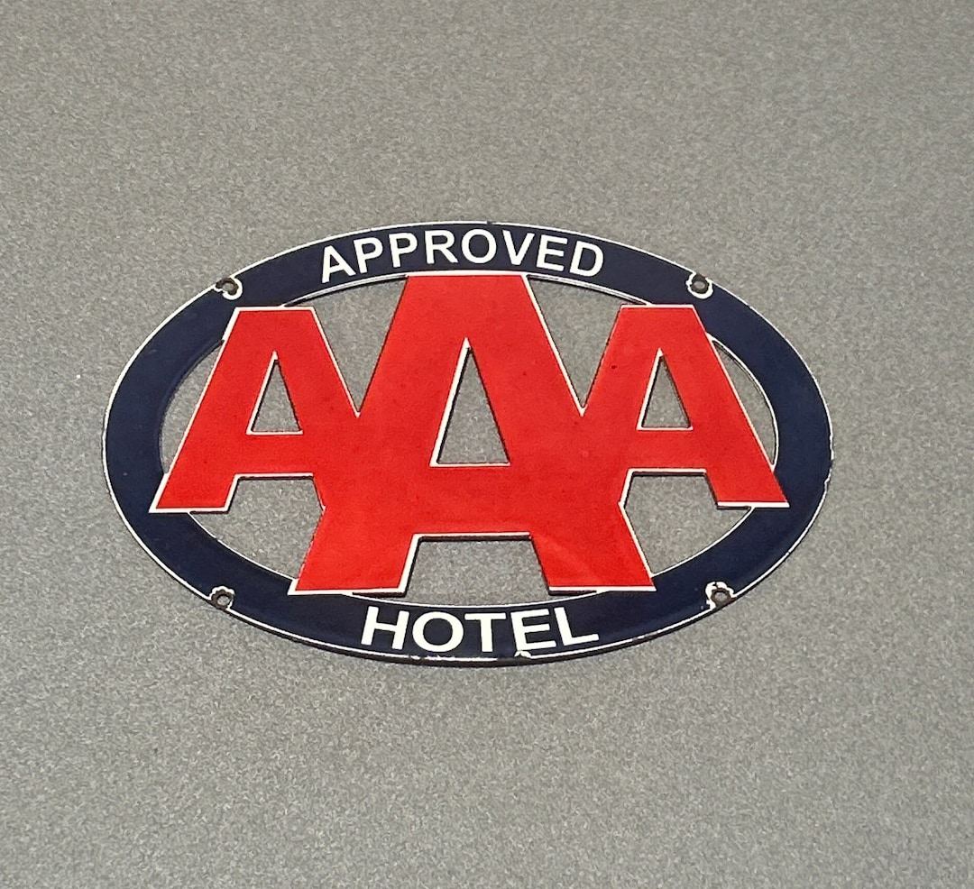 VINTAGE V Rare 12 AAA Approved Hotel Porcelain Sign Gas Oil - Etsy