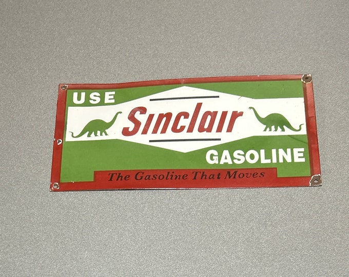 VINTAGE Rare 18” SINCLAIR DINOSAUR Porcelain Sign Gas Oil Car Truck - Etsy