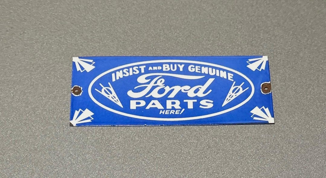 VINTAGE 12” FORD Dealership MOTOR Oil Porcelain Sign Car Gas - Etsy