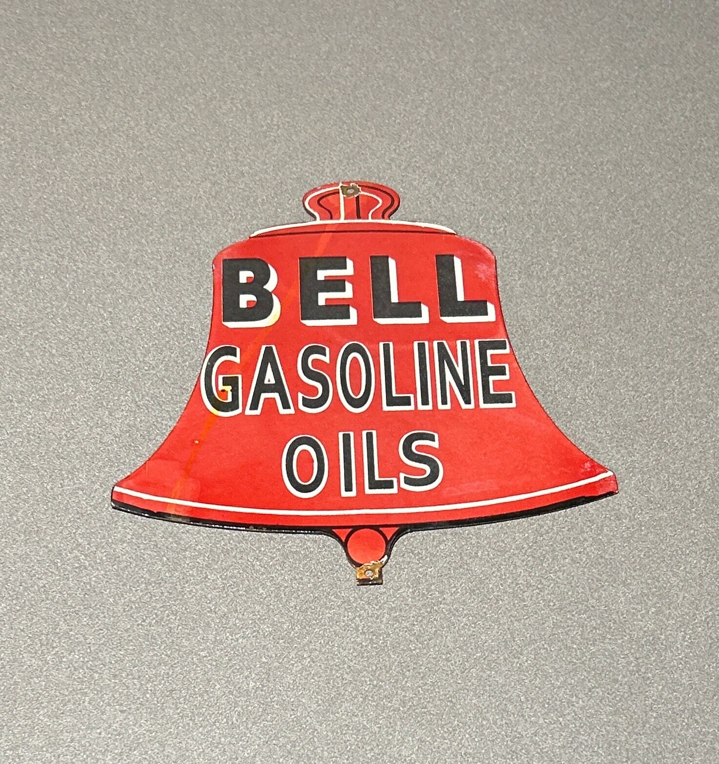 VINTAGE 12” VRARE BELL Gasoline Porcelain Sign Car Oil Gas Truck - Etsy