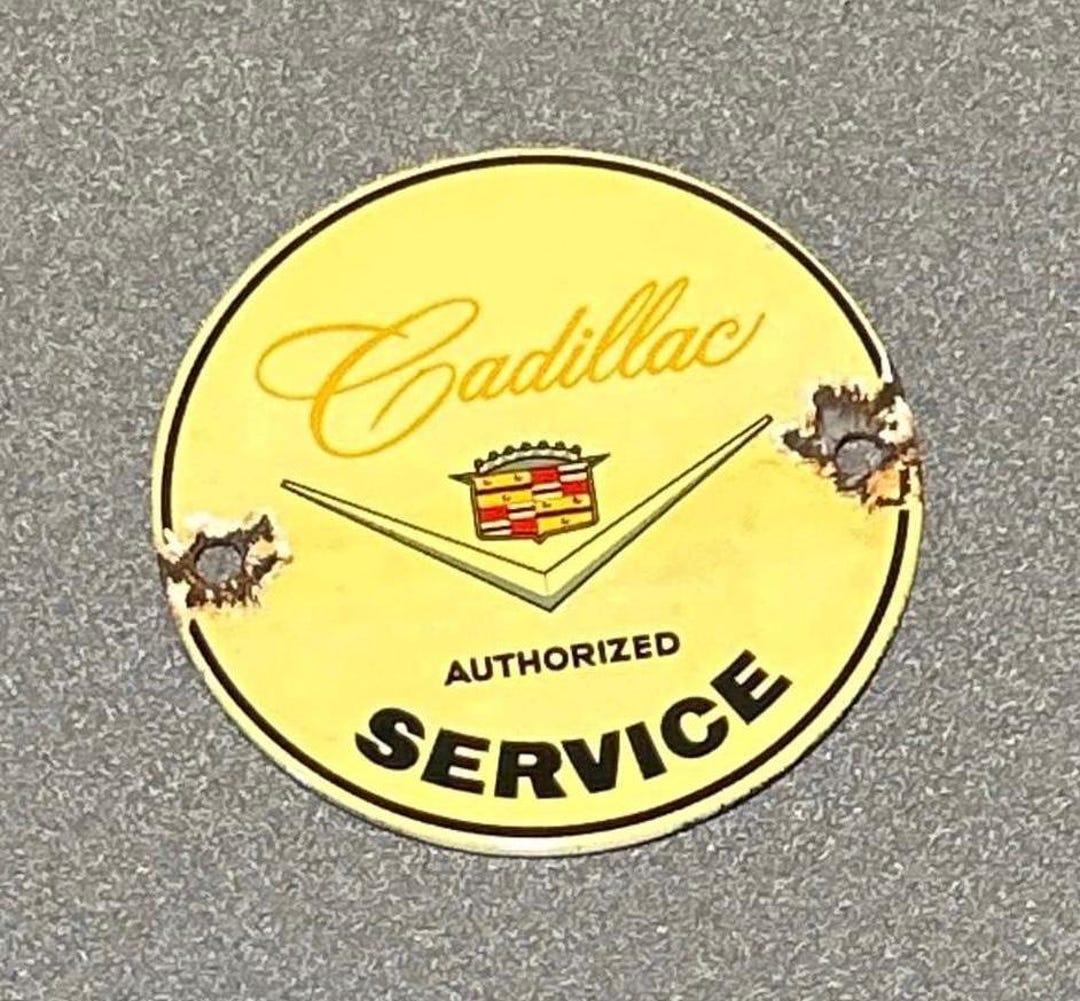 VINTAGE CADILLAC Porcelain Sign Car Motorcycle Truck Gas Motorcycle - Etsy