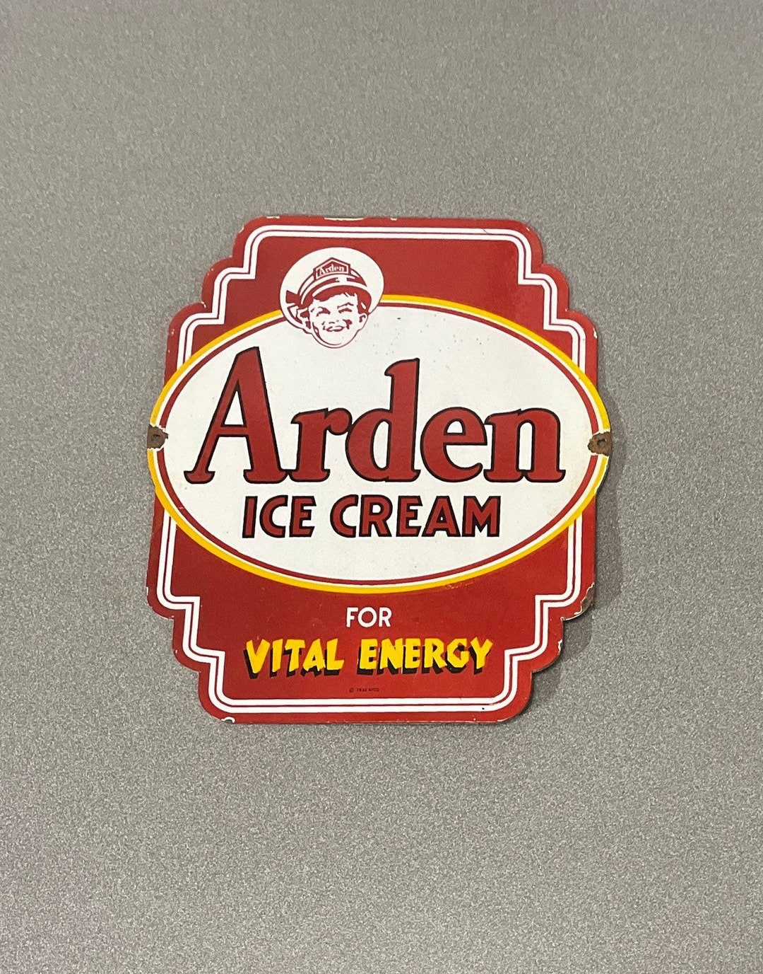 VINTAGE ARDEN ICE Cream Porcelain Sign Gas Oil - Etsy