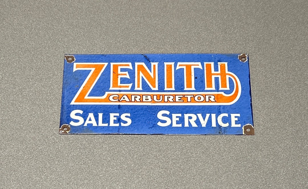 VINTAGE 12” ZENITH Porcelain Sign Car Oil Gas Truck - Etsy