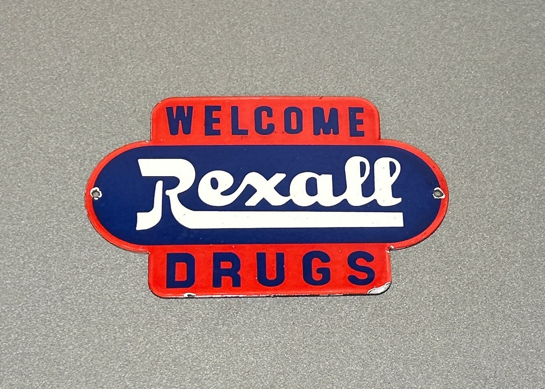 VINTAGE Rare 12” REXAL DRUG Porcelain Sign Gas Oil Car - Etsy