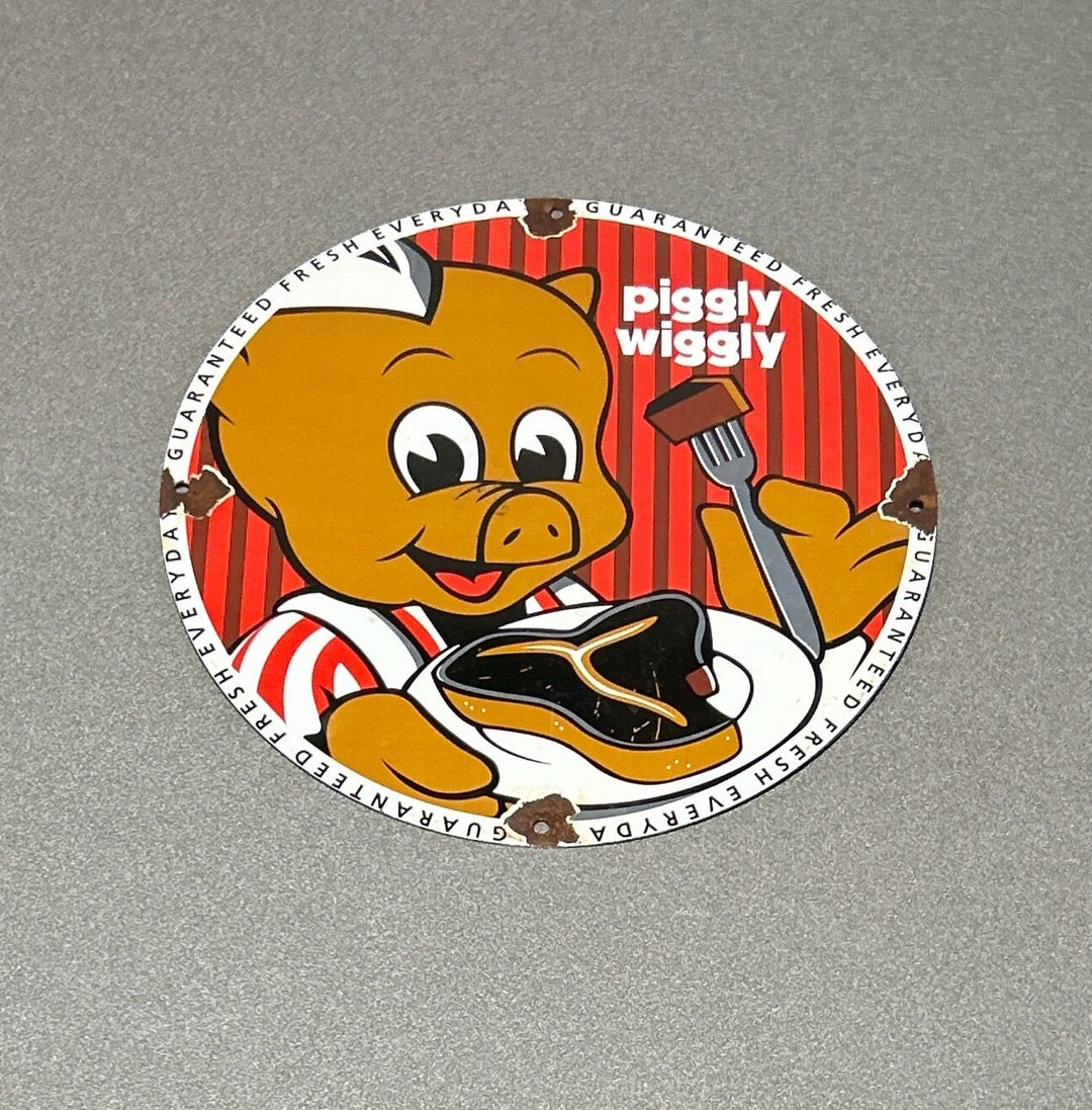 VINTAGE PIGGLY WIGGLY 12 Motor Gas Porcelain Sign Oil - Etsy