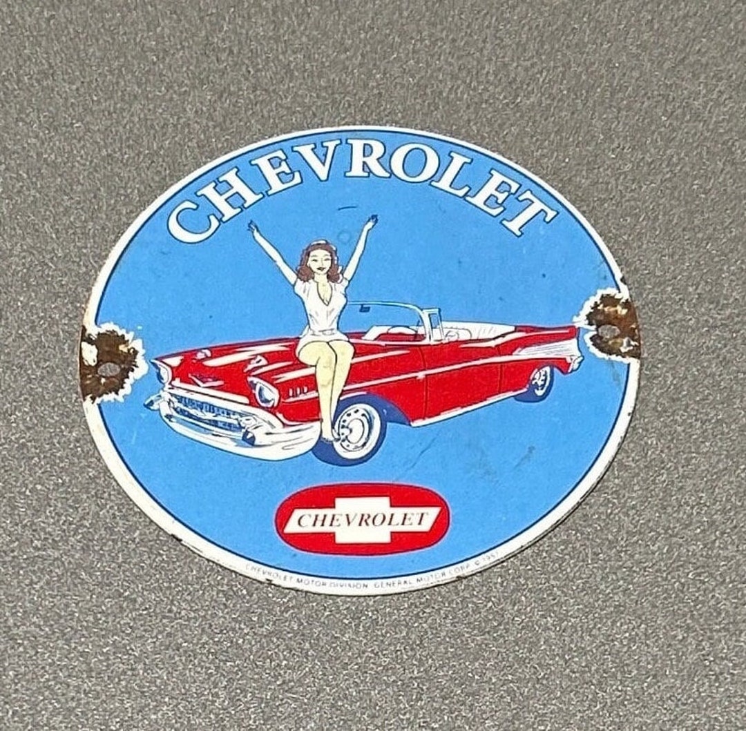 VINTAGE CHEVY CHEVROLET Porcelain Sign Car Oil Gas Truck - Etsy
