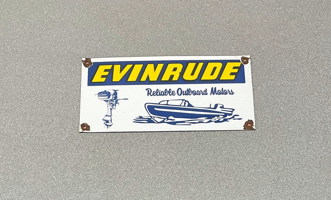 VINTAGE 12 RARE EVINRUDE Motor Porcelain Sign Gas Oil Car - Etsy