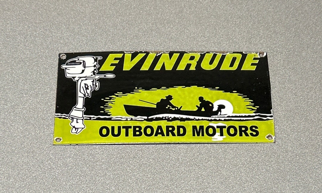 VINTAGE 12 EVINRUDE BOAT Motor Porcelain Sign Car Oil Gas Truck - Etsy
