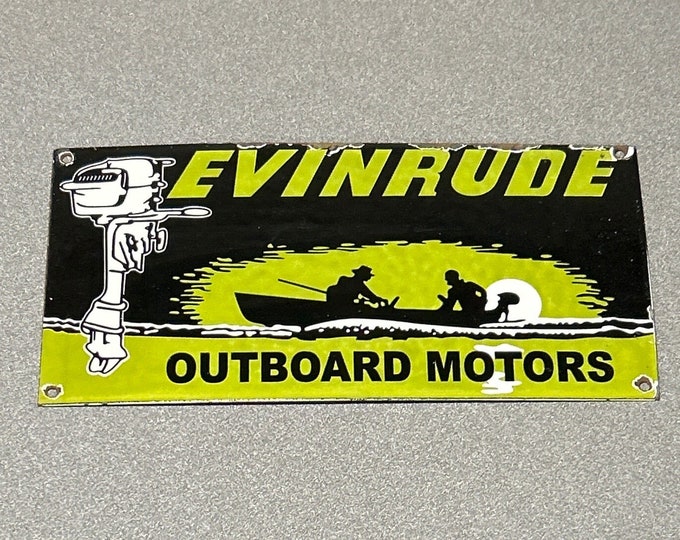 VINTAGE 12” EVINRUDE BOAT Motor Porcelain Sign Car Oil Gas Truck - Etsy