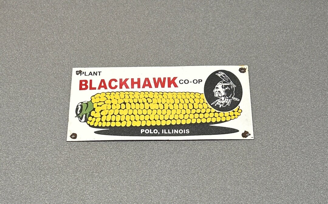 VINTAGE 12” BLACKHAWK FARM Porcelain Sign Car Oil Gas Truck - Etsy