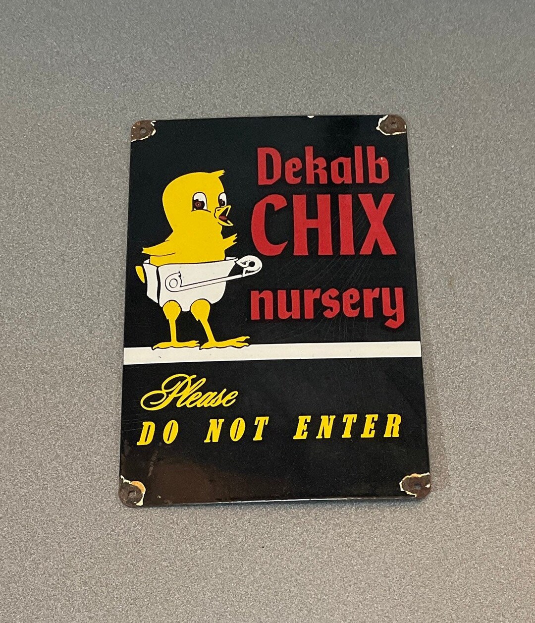 VINTAGE 12 DEKALB CHICKEN Porcelain Sign Car Oil Gas Truck - Etsy